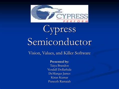 Cypress Semiconductor Final Ppt Ppt