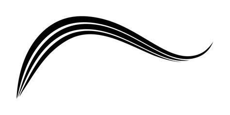 Curved Three Stripes Calligraphy Element Vector Calligraphy Sea Wave