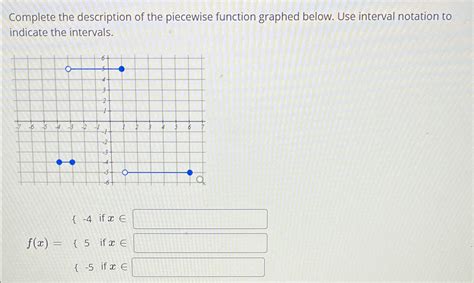 Solved Complete The Description Of The Piecewise Function