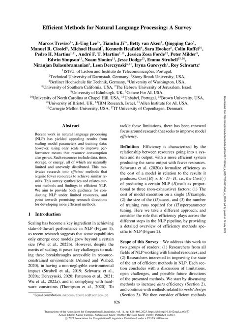 PDF Efficient Methods For Natural Language Processing A Survey