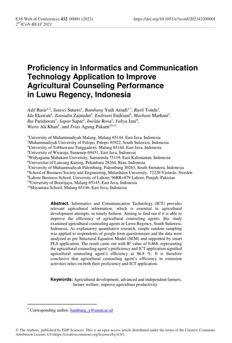 Pdf Proficiency In Informatics And Communication Technology Application To Improve