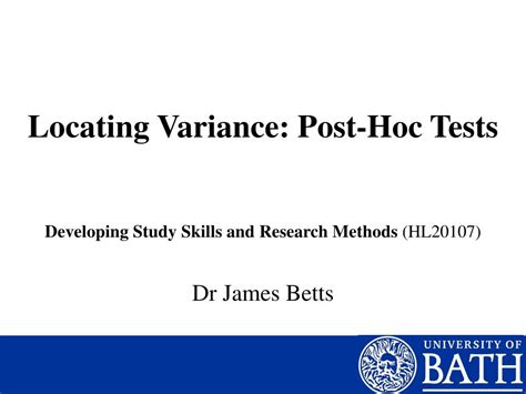 Ppt Locating Variance Post Hoc Tests Powerpoint Presentation Free Download Id1707257