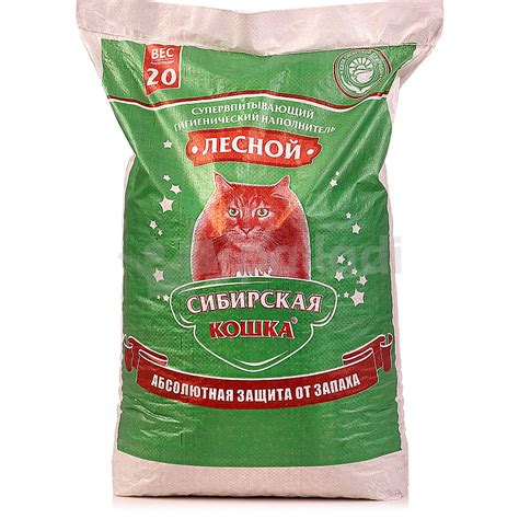 Наполнитель для кошачьих туалетов древесный Сибирская кошка Лесной 20кг мешок купить за 1 129