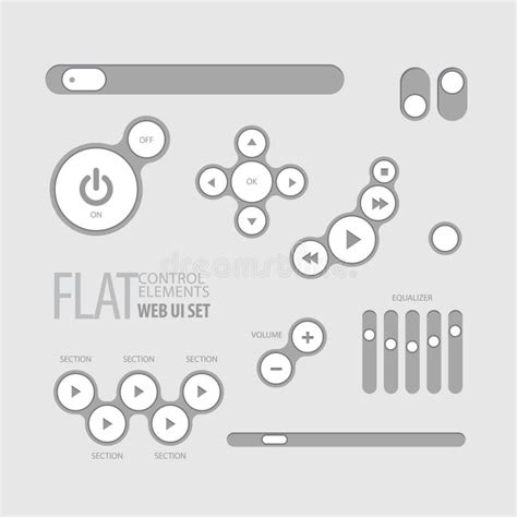 Light Web Ui Elements Design Gray Stock Illustrations 124 Light Web