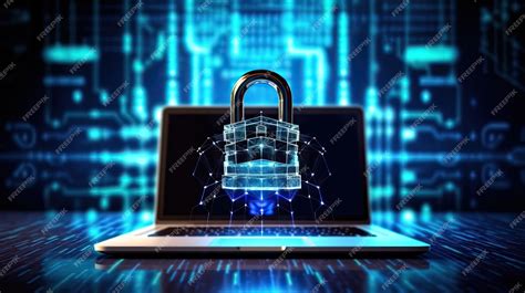 Premium Ai Image Modern Lock Cyber Security On The Laptop