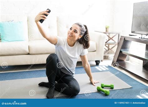 Selfie After Workout Stock Image Image Of Exercising 118957451