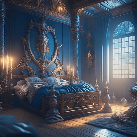 Blue Medieval Bedroom