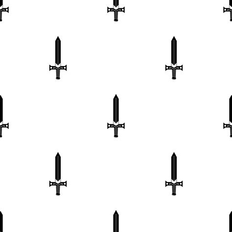 seamless pattern with simple sword icons vector illustration for