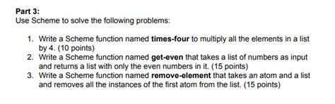 solved part 3 use scheme to solve the following problems