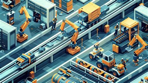 Robotic Assembly Line In Modern Manufacturing Facility Premium Ai Generated Image