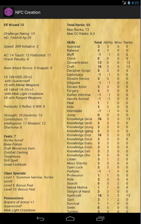 Dnd 3 5 Npc Generator Apk Download Free Entertainment App For Android