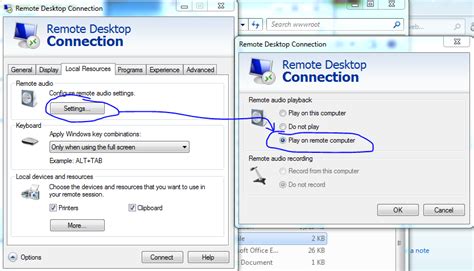 Windows Control Audio On Remote Computer Using Remote Desktop Mstsc