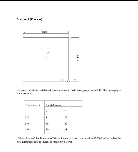 solved question 2 12 ﻿marks consider the above catchment