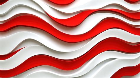 Abstract Red And White Wave Patterns Creating A Dynamic Texture On A