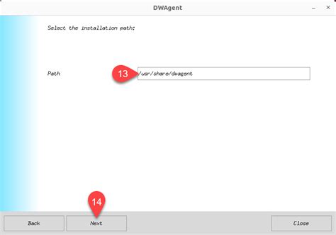 Linux Install The Agent With Credentials Graphical User Interface