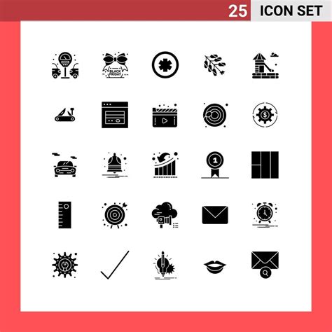 Group of 25 Solid Glyphs Signs and Symbols for park slider medicine ...