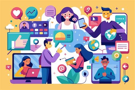 People Interact Through Social Media And Digital Tools Highlighting Modern Communication And