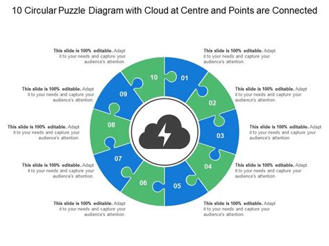 10 Circular Puzzle Diagram With Cloud At Centre And Points Are