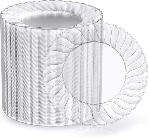 Focusline 100 Count 6 Inch Clear Plastic Plates Disposable