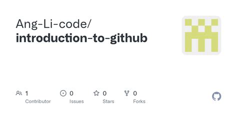 Github Ang Li Codeintroduction To Github