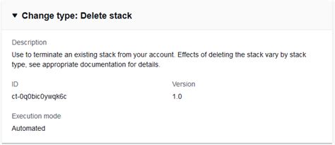 Stack Delete AMS Advanced Change Type Reference