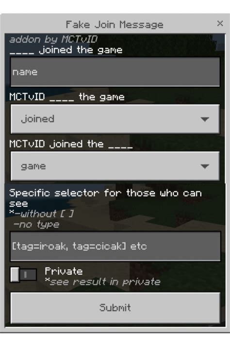 fake chat and fake join minecraft addon