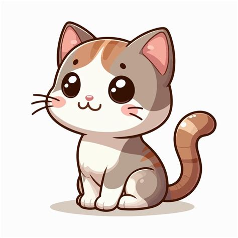 Premium Vector Cute Cat Clip Art Vector Illustration Of Sweet Kitten Cartoon Style