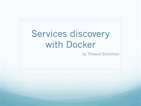 Services Discovery In Docker Pdf