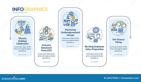Dei Initiatives For Workplace Rectangle Infographic Template Stock Vector Illustration Of