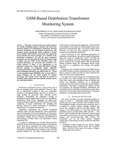 Gsm Based Substation Monitoring And Control System Circuit Diagram Wiring Digital And Schematic