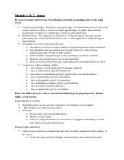 EOS Summary Docx Module Intro Be Aware Of What Role Forensic Psychologists Criminal
