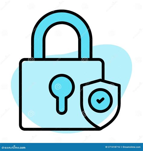 Padlock With Protection Shield Vector Of Security And Protection Stock Vector Illustration Of