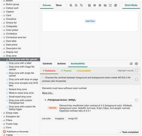 Drop Zone File Upload Button Fails A11y Contrast Check · Issue 4856