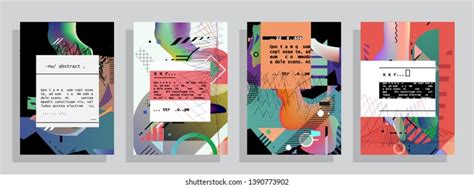 Set Diagonal Grid Typography Design Layout Stock Vector Royalty Free