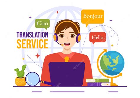 Premium Vector Translator Service Illustration With Language Translation Various Countries And