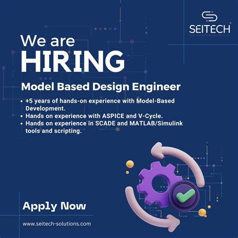 Seitech 📢 𝗦𝗘𝗜𝗧𝗲𝗰𝗵 𝗦𝗼𝗹𝘂𝘁𝗶𝗼𝗻𝘀 Is Looking For A 𝗠𝗼𝗱𝗲𝗹 𝗕𝗮𝘀𝗲𝗱 𝗗𝗲𝘀𝗶𝗴𝗻 𝗘𝗻𝗴𝗶𝗻𝗲𝗲𝗿 With The Following