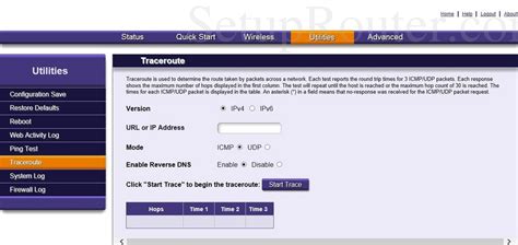 Calix G Screenshot Traceroute
