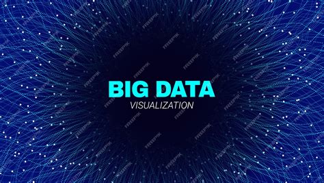 빅 데이터 입자의 흐름 원형 디자인 프리미엄 벡터