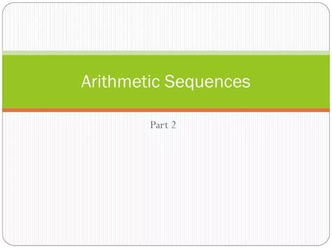 PPT Arithmetic Sequences PowerPoint Presentation Free Download ID 5892535