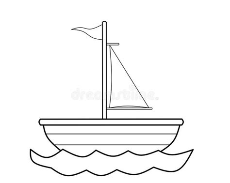 Cute Boat Sketch With Unique Images And Designs Stock Vector Illustration Of Coloring School
