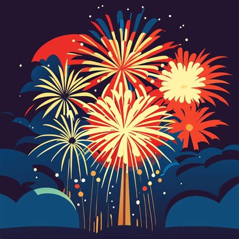Fireworks Vector Illustration Flat Premium AI Generated Vector