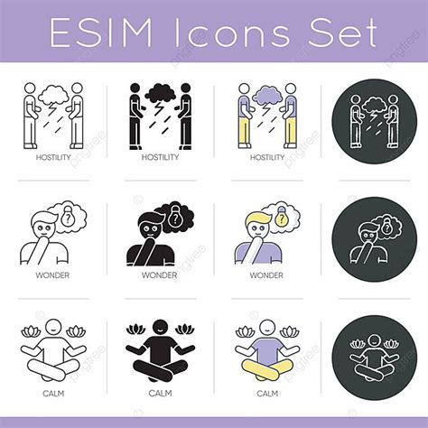 Emotion Icons Set Line Concept Human Vector Line Concept Human Png