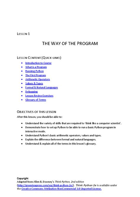 Lesson 1 Lesson 1 Python Copyright Adapted From Allen B Downeys