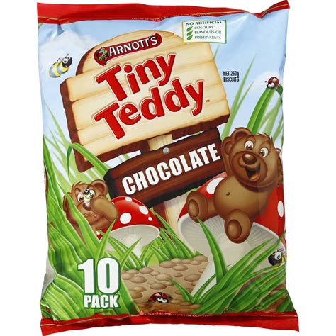 Arnotts Tiny Teddy Biscuits Chocolate 10 Pack Woolworths