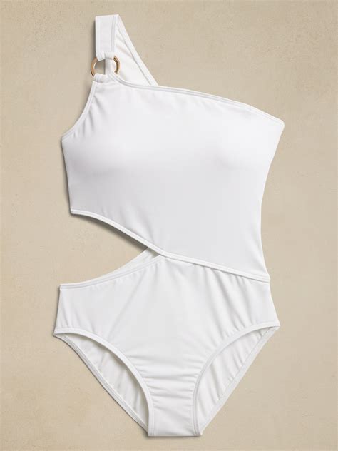 Banana Republic Asymmetrical Midriff Cut Out Swimsuit International
