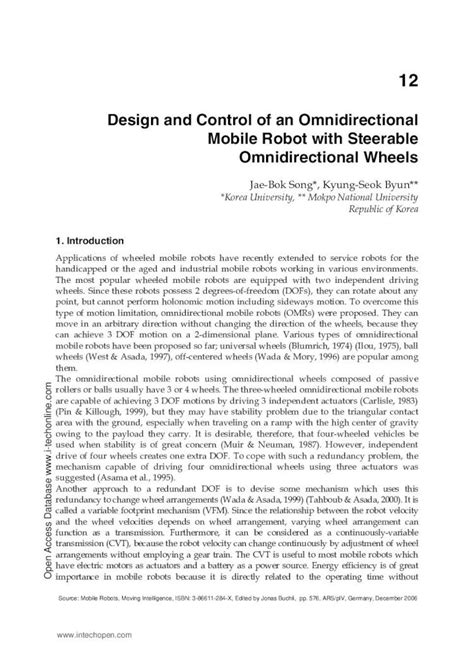 Pdf Design And Control Of An Omnidirectional Mobile Robot With