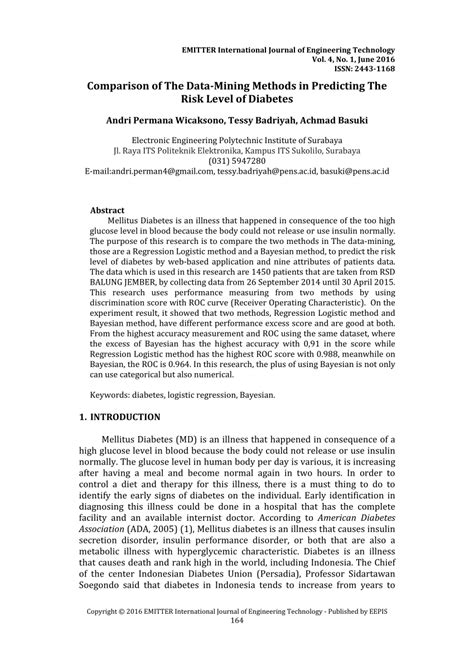 Pdf Comparison Of The Data Mining Methods In Predicting The Risk