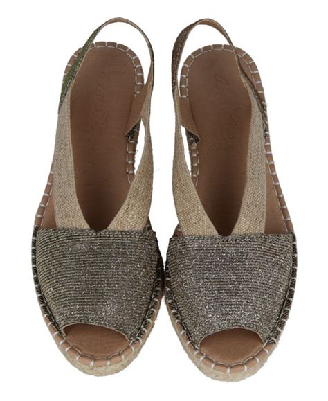Andares Glitter Peep Toe Espadrilles Dona93