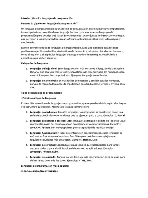 introducción a los lenguajes de programación pdf lenguaje de