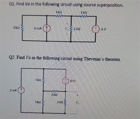 Solved Q Find Vo In The Following Circuit Using Source Chegg